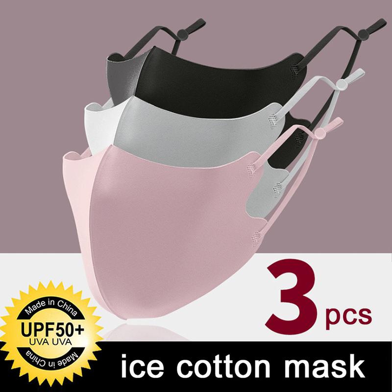 3 PCS Ice Silk Masks Washable Anti Dust Filter Mouth Face Mask - TikTok ...
