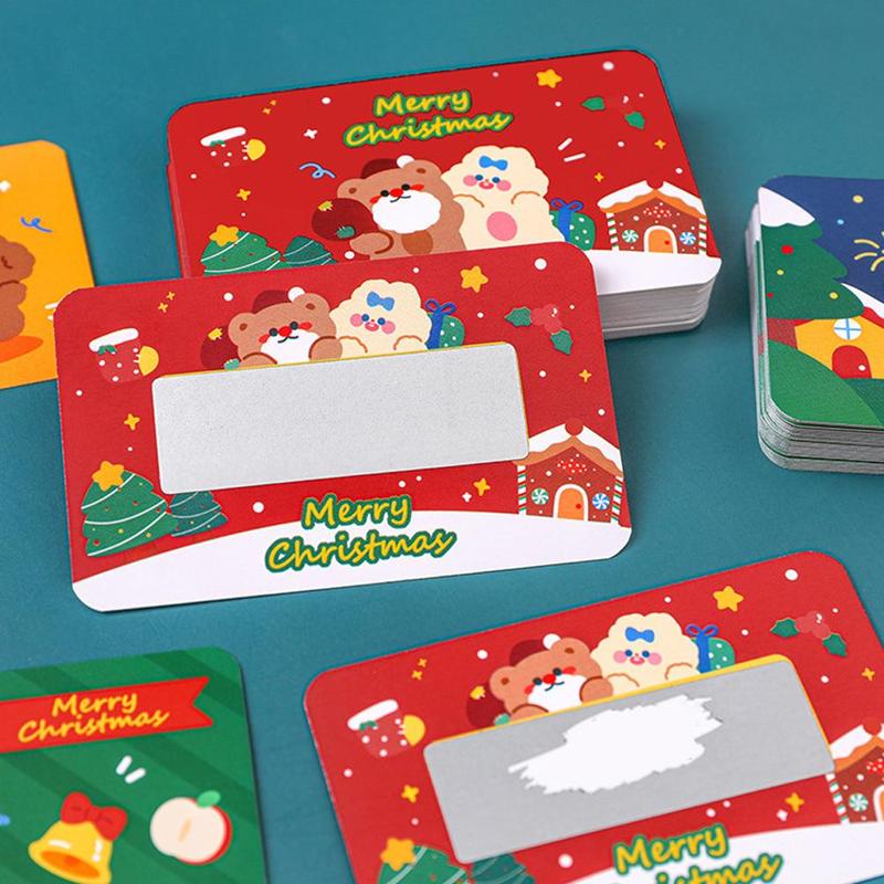 50pcs Christmas Scratch Card Creative DIY Gift Prize Coupon Party ...