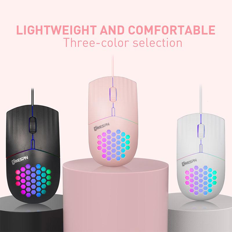 1600 DPI RGB Backlit Honeycomb Shell Mouse Wired RGB Gaming Mouse ...