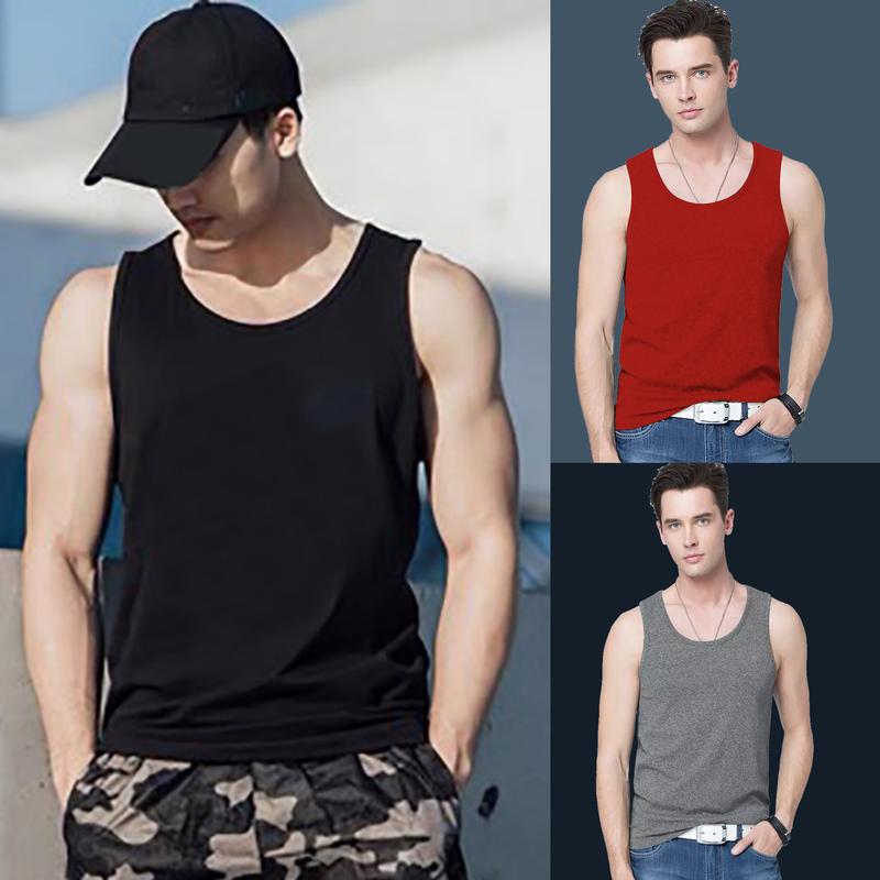 11 Color Fashion Craze Plain Sando Round Neck for Men Tank Tops ...