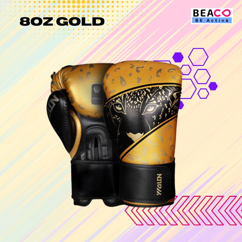 BEACO Wolon Leopard Gold Pink Boxing Gloves for Women 8oz, 10oz ...