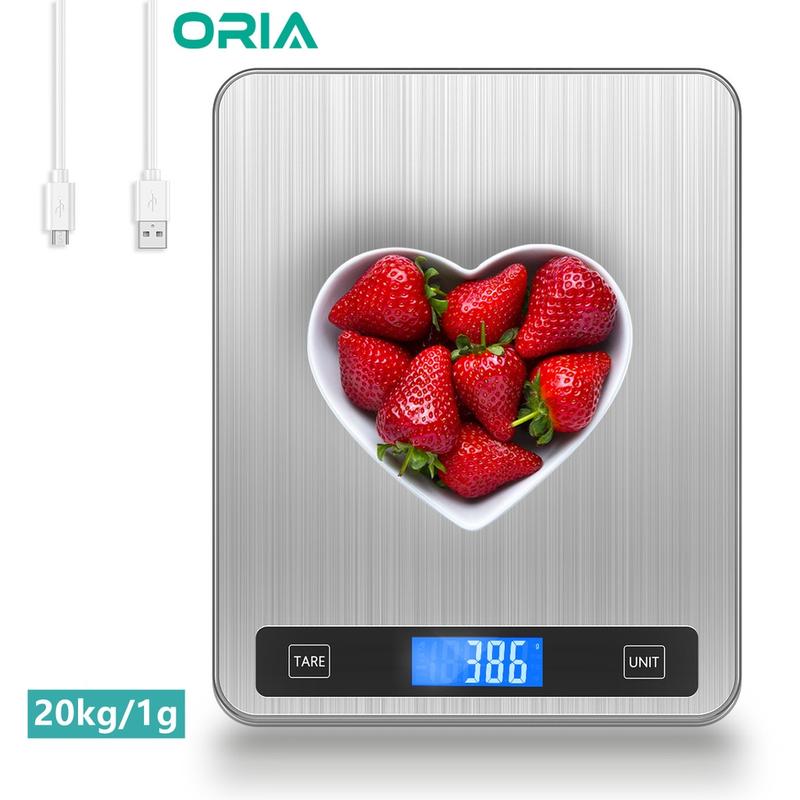 USB Rechargeable Digital Kitchen Scale Precision Food Scale (3g-20kg ...
