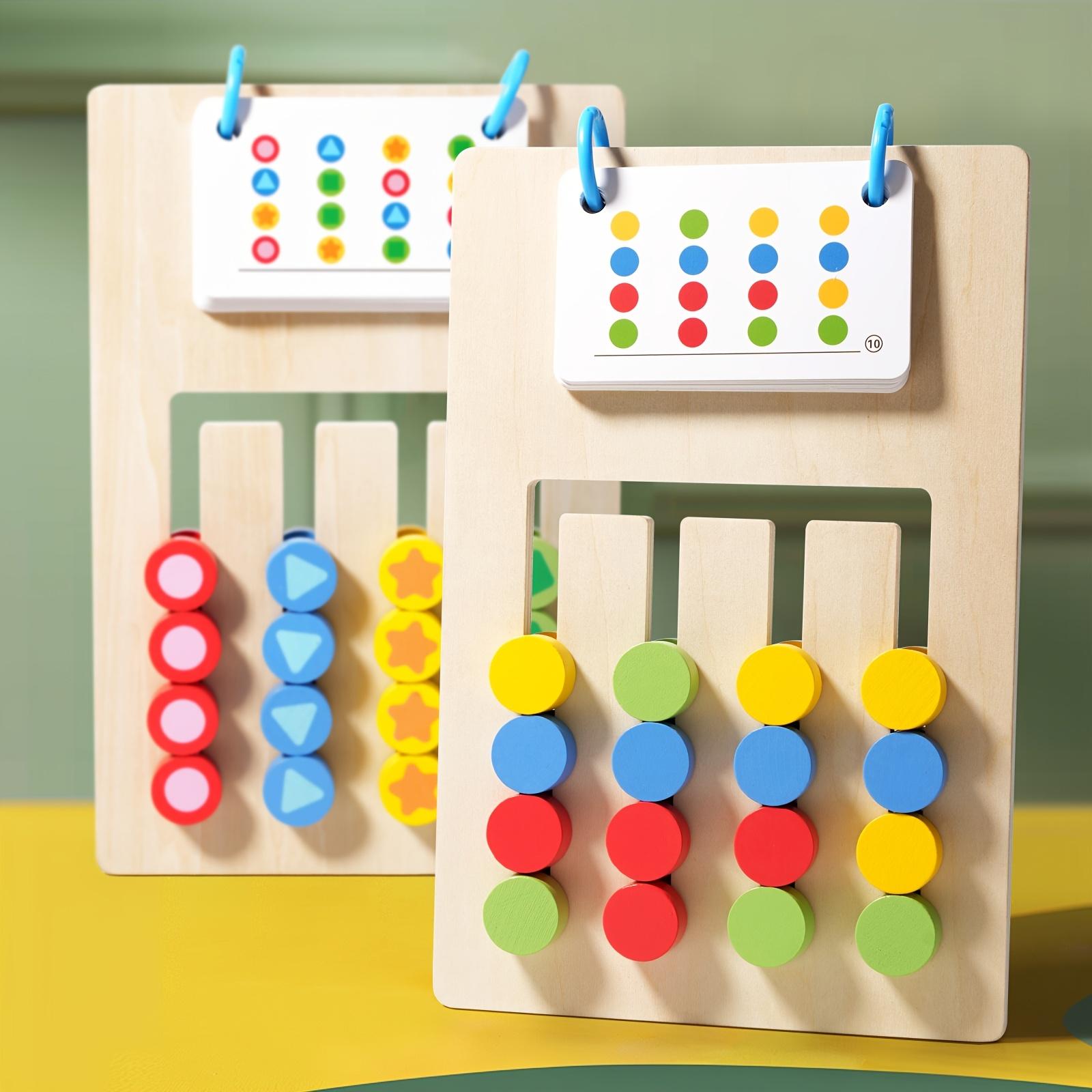 BEYTOON Wooden Color and Shape Matching Toy - Interactive Double-Sided ...