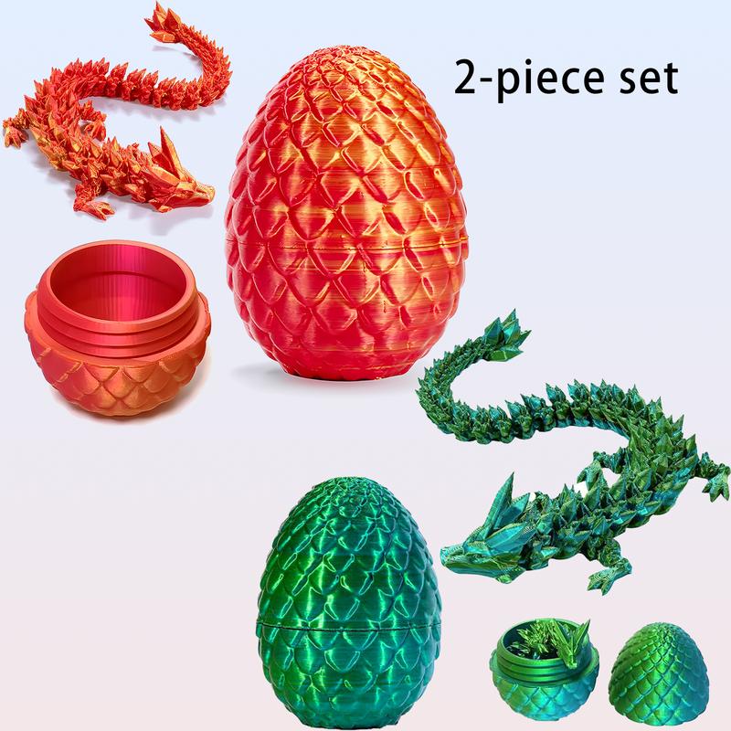 Mystical dragon flexible joint decoration 2-piece set, 3D printed ...