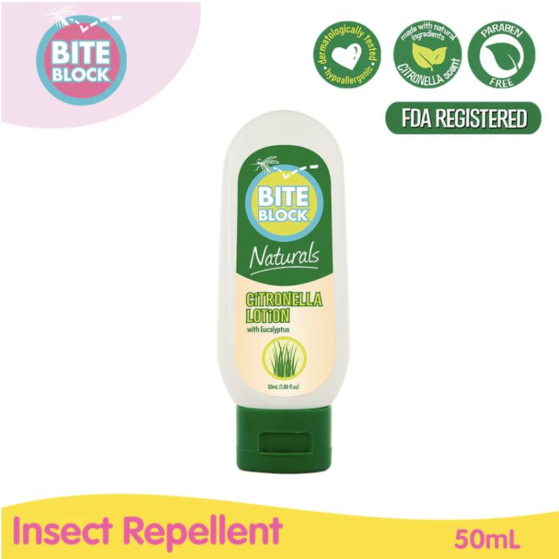 Bite Block Naturals Citronella Lotion 50mL Long Lasting Protection ...