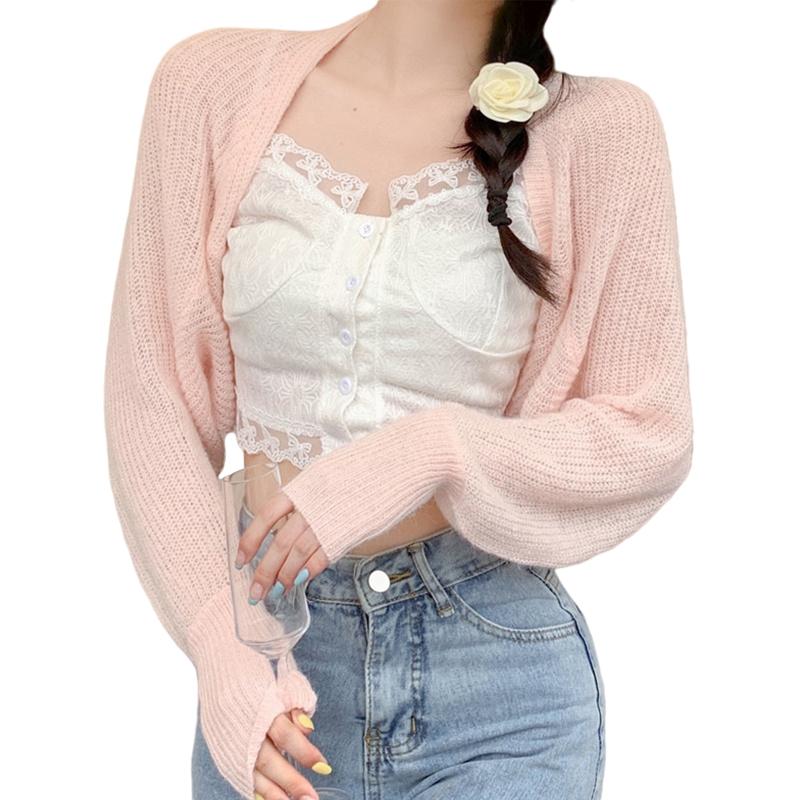Women's Open Front Bolero Shrug, Long Sleeve Solid Color Sun - TikTok ...