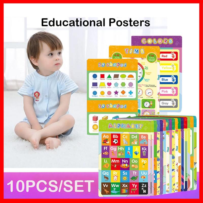 10 Pcs Educational English Alphabet Numbers Chart Set for Ki - TikTok ...