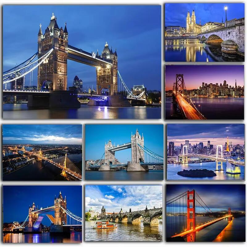Lukisan Kanvas, Pemandangan Bandar London, Mercu Tanda Terkenal, Poster ...