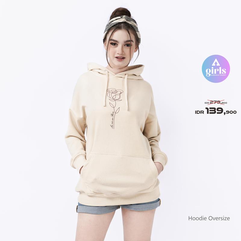 Aerostreet Hoodie Oversize Rose Cream Sweater Jumper 1D001 - Shop ...