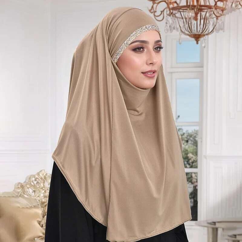 Malaysia Headwraps Rhinestone Turban Ramadan for Women Muslim Instant ...