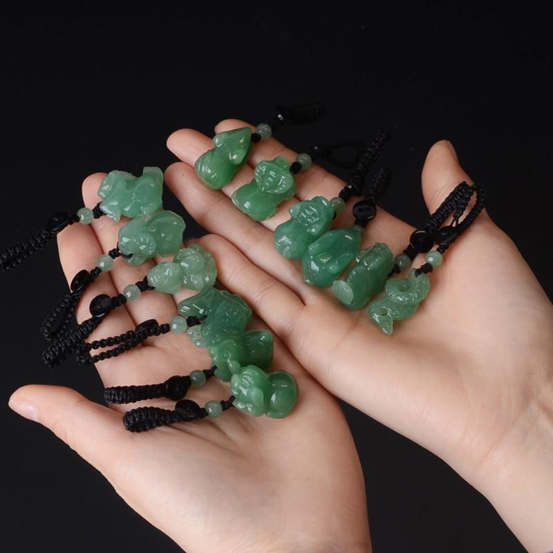 Natural Green Crystal Zodiac Three-Dimensional Pendant Rat Cow - TikTok ...
