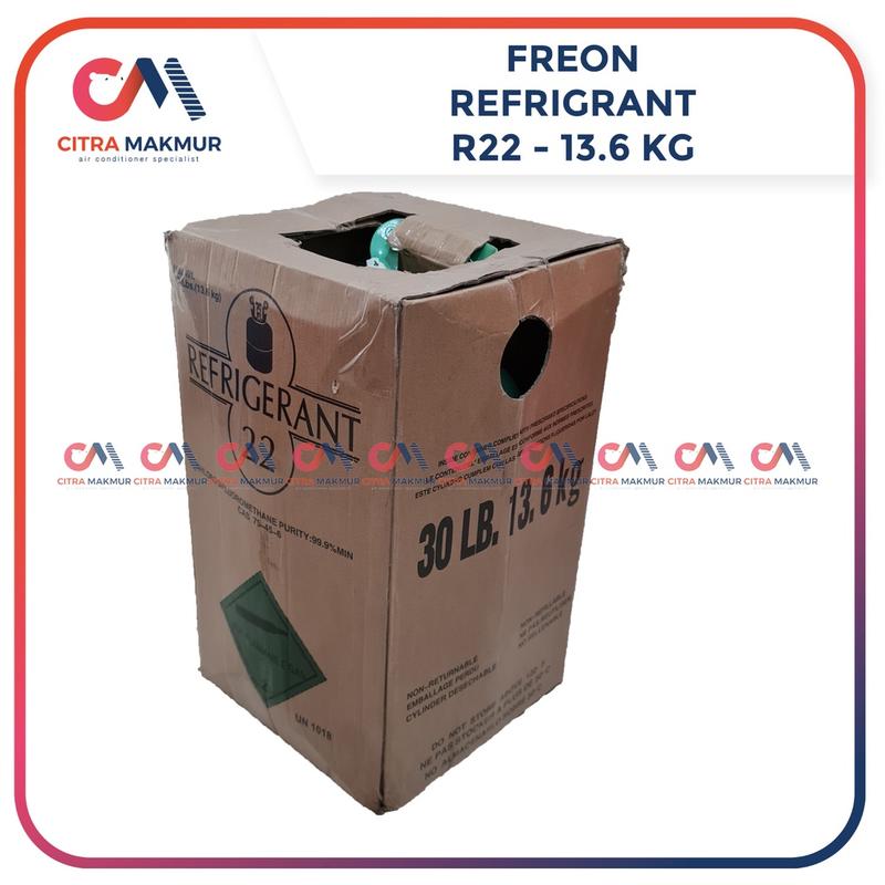 Freon R22 Refrigrant AC Pendingin Tabung Besar Can 13.6 kg kilo isi ...