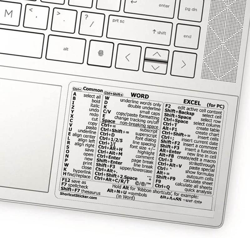 (10pcs) Word/Excel Windows Shortcut Sticker | Reference Guide Keyboard ...