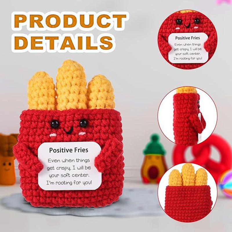 Positive French Fries Crochet Doll with Card Emotional Support - TikTok ...