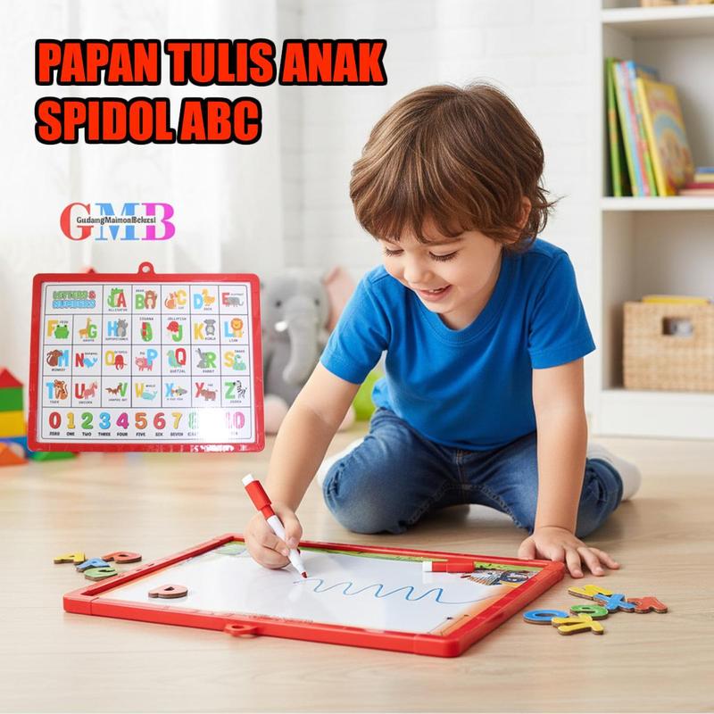 MAINAN EDUKASI PAPAN TULIS WHITEBOARD ANAK ABC BELAJAR MENULIS DAN ...
