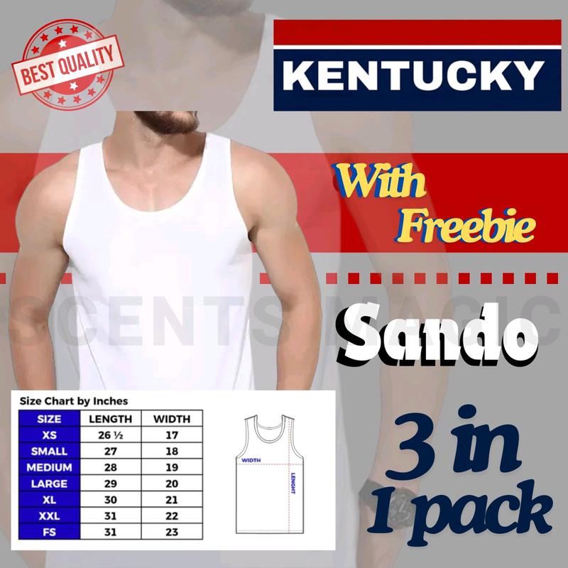 Kentucky SANDO 3PCS w/FREEBIE for Kids /for Adult / White Sando ...