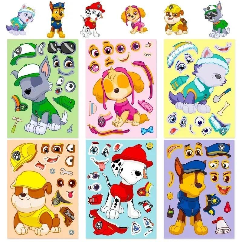 Paw Patrol Diy Face Swap Puzzle Sticker Stickers Assemble Jigsaw ...