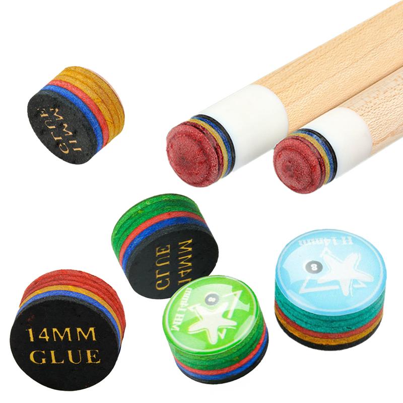 1PC 11/14MM Billiard Cue Rainbow Multi-Layer Pig Skin Tip S/M/H ...