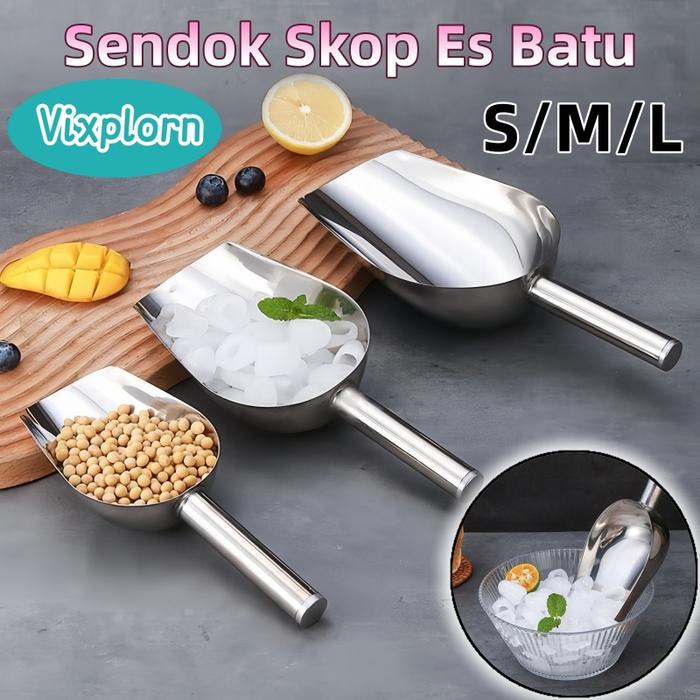 Promo Vixplorn Sendok Sekop Skop Es Batu Serok Tepung Stainless Steel ...