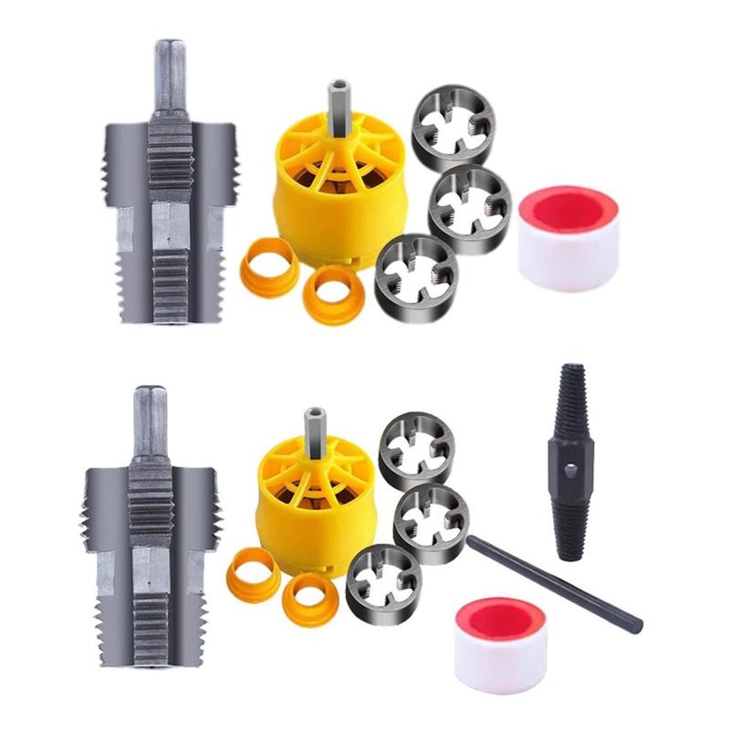 PVC Pipe Threader Kit Pipe Thread Round Die Set Garage Home Use ...