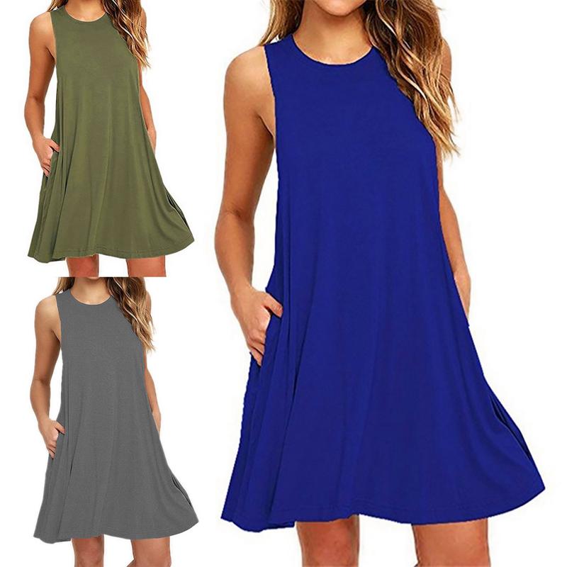 BSX Midi Dress Close-fitting Dress 4 Sizes Casual Round Neck - TikTok ...