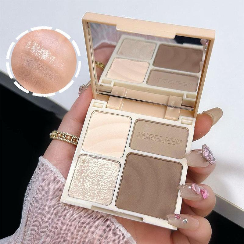 4-color Highlighter Palette With Mirror Natural And Long-lasting ...