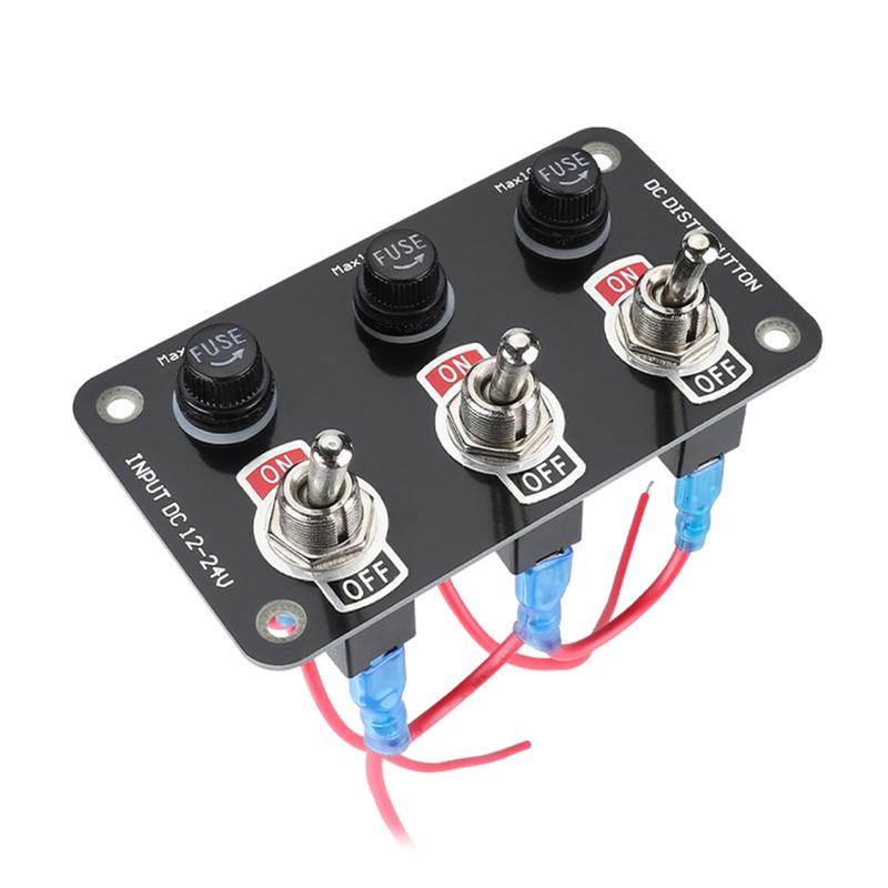 3 Gang Ignition Switch Panel Fuses Box Power Socket Distribution ...