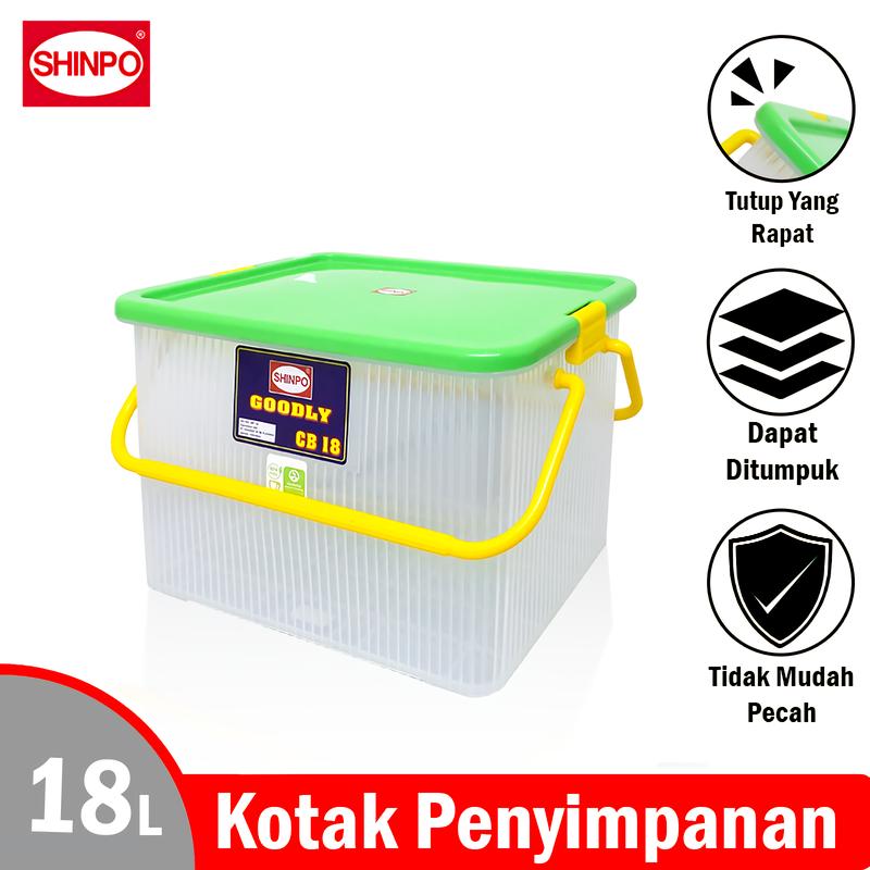 SHINPO Box Penyimpanan Kontainer Plastik 18 L Goodly Container Box Lock ...