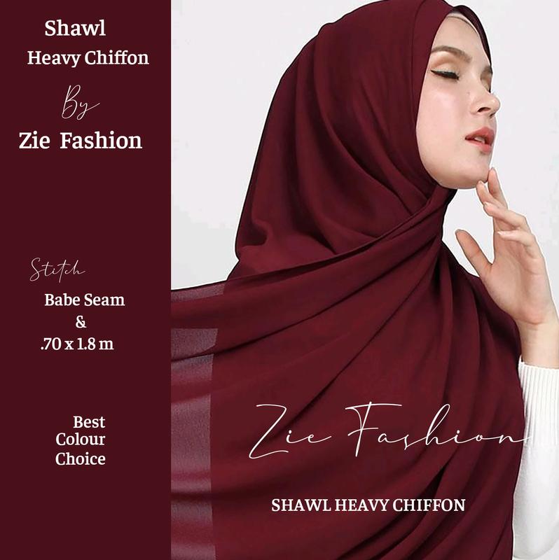 Shawl Heavy Chiffon l Shawl CHIFFON Panjang tudung ( 1.8cm x - TikTok ...