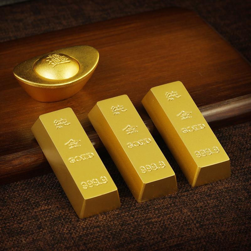 Solid Brass Imitation Gold Bar Brass Solid Prop Gold Nugget Gold ...