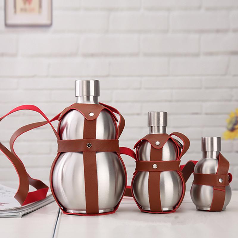 Premium Gourd Shape Hip Flask Portable Water Stainless Steel - TikTok ...