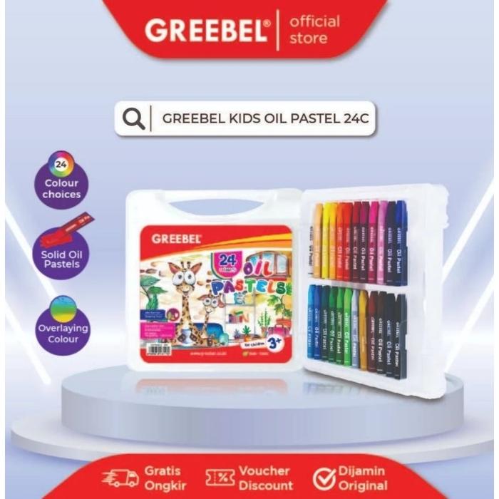 Jual GREEBEL Crayon 24 Warna / Oil Pastel Greebel 24 Warna anak ...