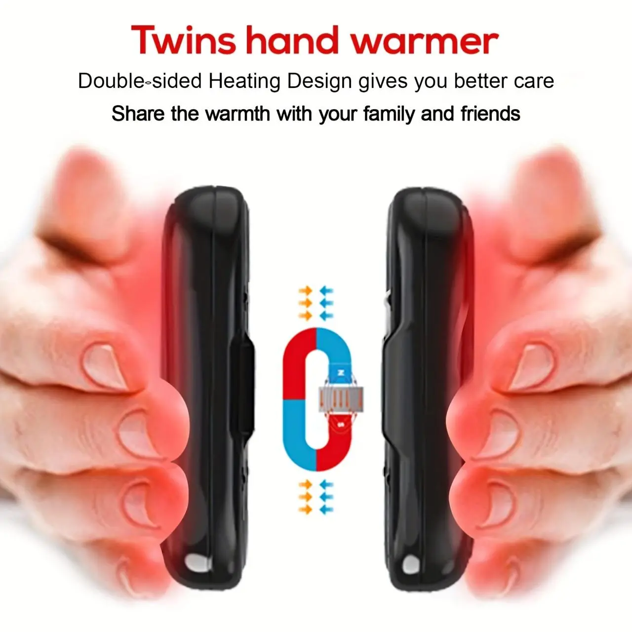 Electric Hand Warmer, 2pcs Reusable Portable Heaters, USB Rechargeable ...
