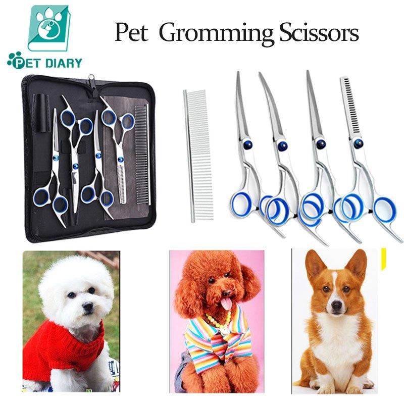 Stainless Steel Pet Scissors Dogs Gromming Scissors Curved Shears ...
