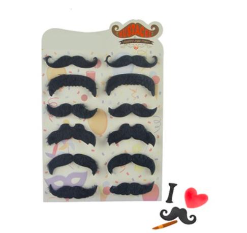 Mustache Fancy 12 PCs Set Fake Beard Mustache Simulation Man - TikTok Shop Malaysia