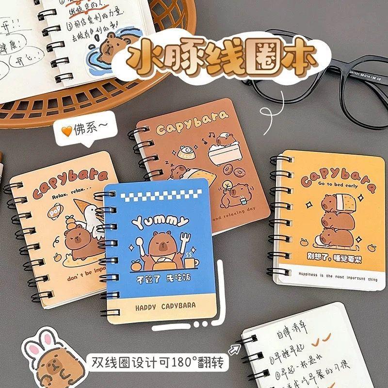 Capybara Notebook Mini Spiral A7 Cute Cartoon Diary Pocket Book ...