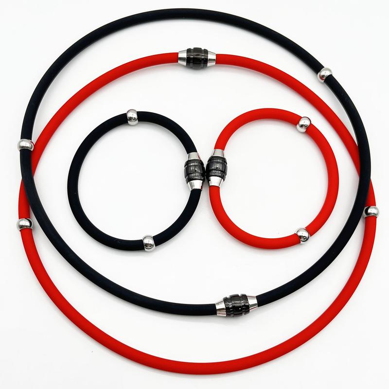 Silicone Negative Ion Energy Necklace – Round Magnetic Sports Choker ...