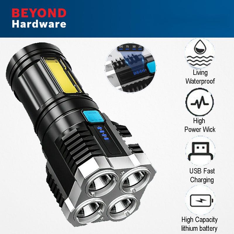 Outdoor Hiking LED Super Bright Torch Light USB Charging Torch - TikTok ...