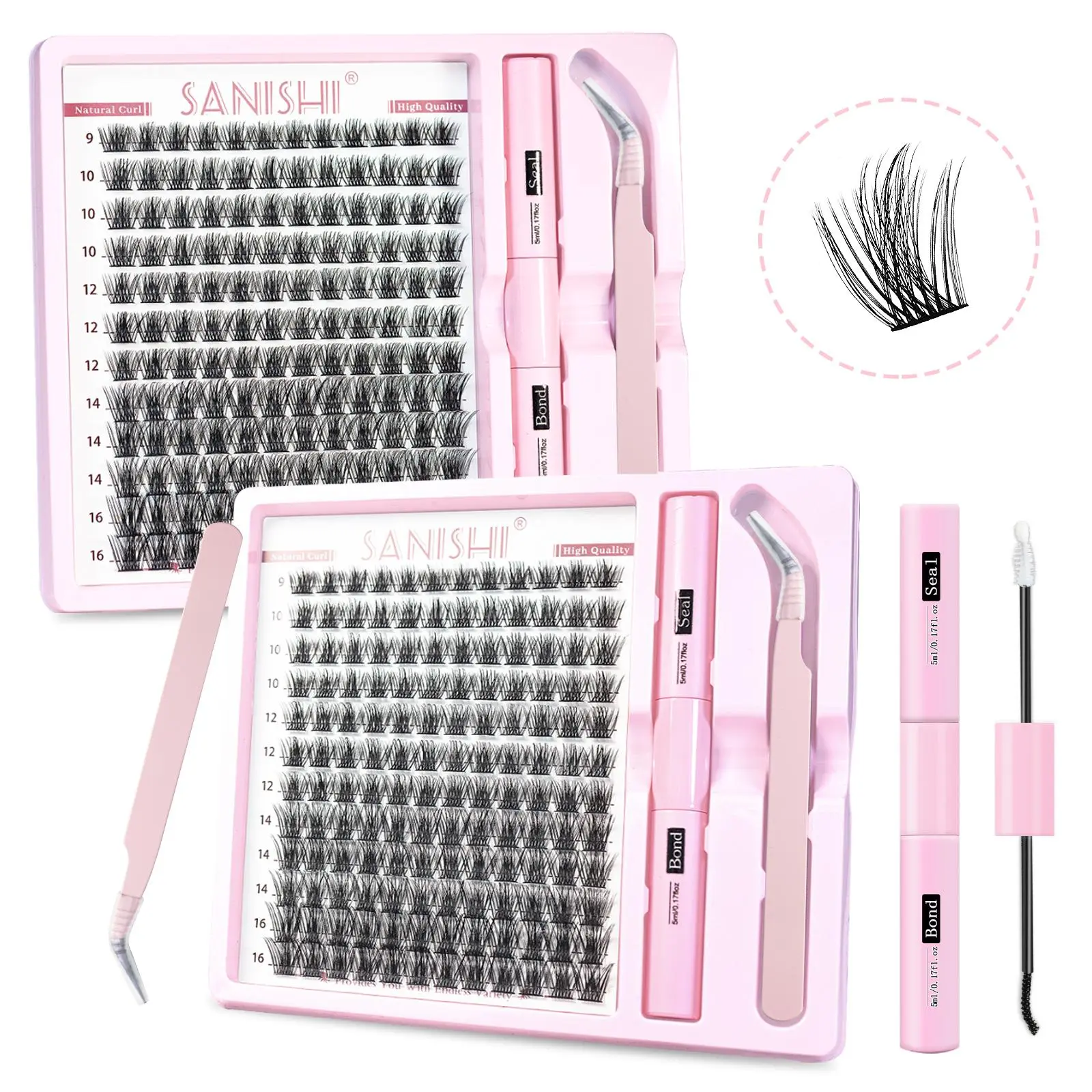 9-16mm D Curl Individual Eyelashes Extensions Kit, 1 Set Eyelash ...