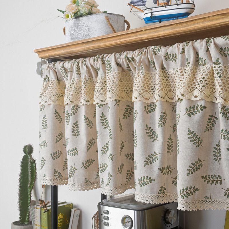 Tirai Kopi Linen Kapas Bunga, Langsir Dapur Pendek, Langsir Pembahagian ...