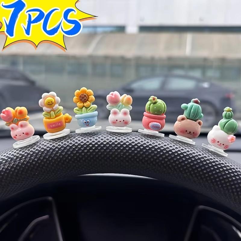 Set Pasu Bunga Simulasi Mini, 7 keping, Hiasan Comel, Reka Bentuk ...