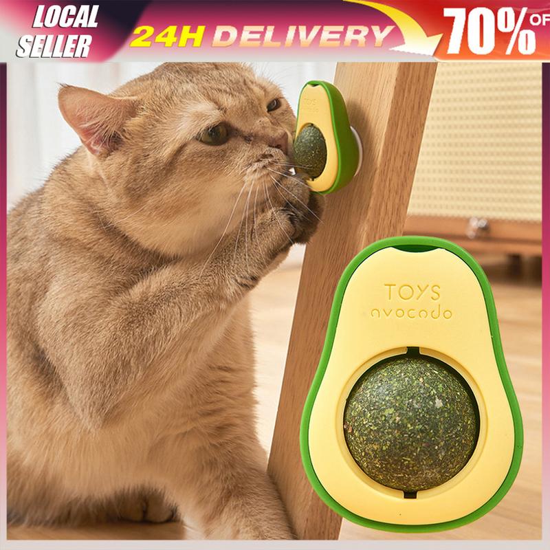 Natural Catnip Rotatable Wall Stick-on Avocado Cat Mint Ball - TikTok ...