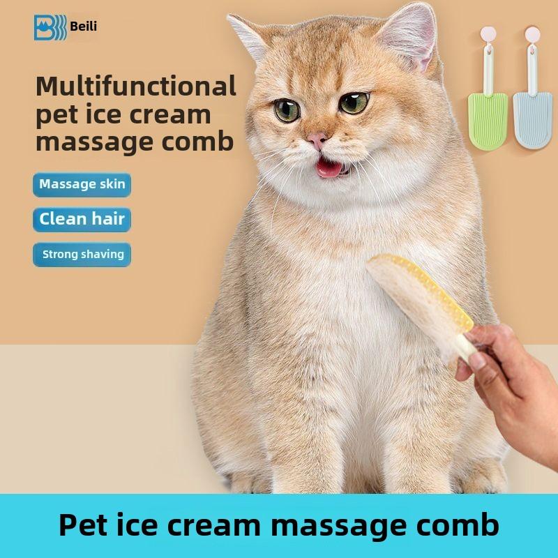 Pet Ice Cream Massage Comb Cat Floating Hair Comb Pet Bristl - TikTok ...