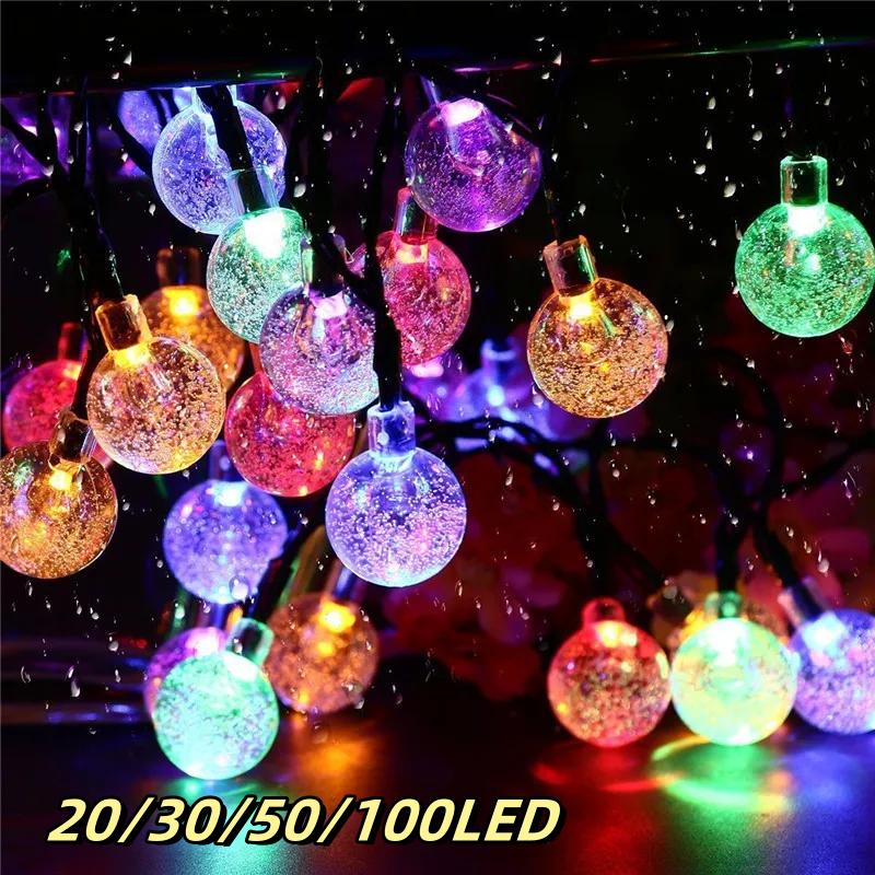 Solar String Lights Outdoor LED Solar Bubble Ball Light 8 Modes ...