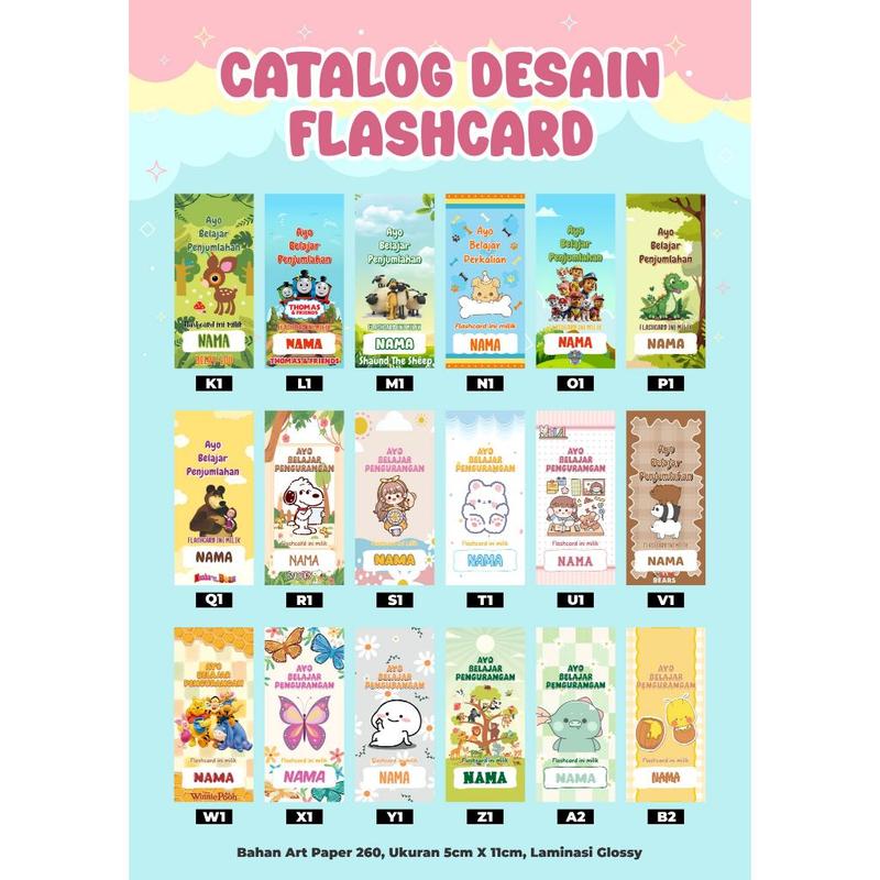 FLASH CARD MATEMATIKA 1-10 PERKALIAN PEMBAGIAN PENJUMLAHAN PENGURANGAN ...