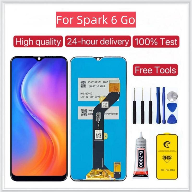For Tecno Spark 6 Go LCD Original KE5 Digital Touch Screen Display ...