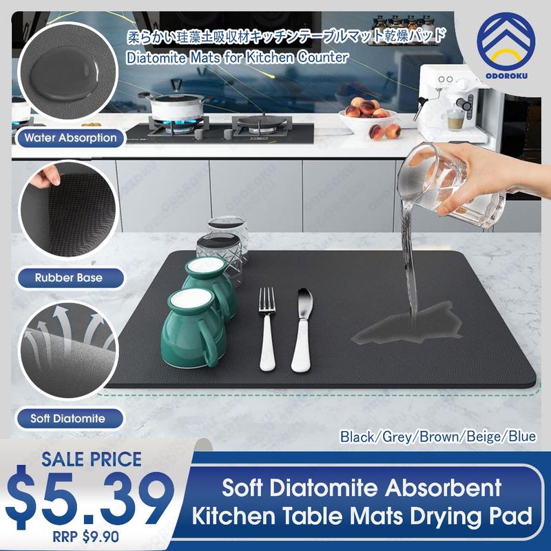 ODOROKU Soft Diatomite Adsorbent Kitchen Table Mats Drying Mat - TikTok ...