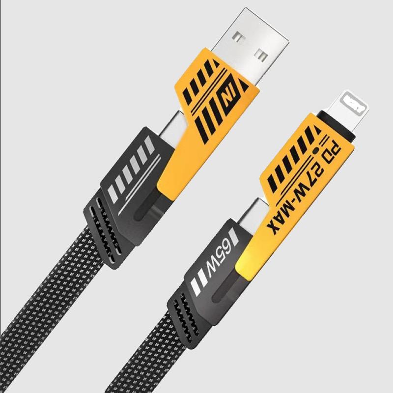 4 in 1 PD 27W 65W Fast Charging Data Cable Dual C-Type Multi - TikTok ...