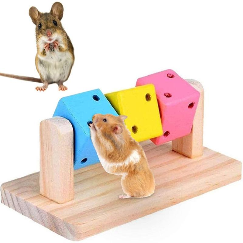 Fun Wooden block puzzle Hamster Toy Relieving Wood Toy Teeth - TikTok ...