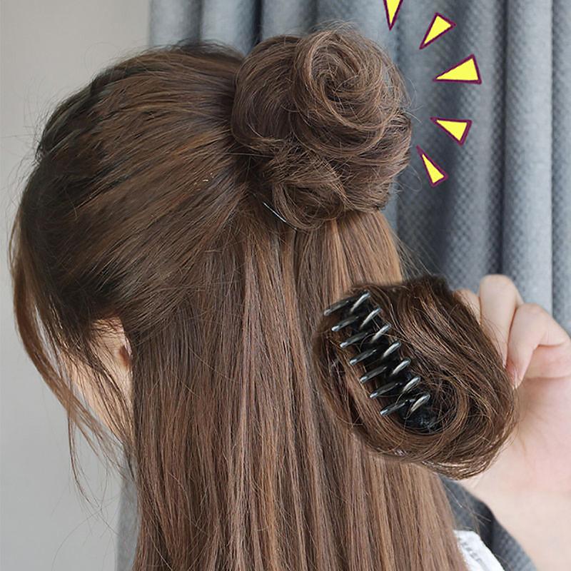 Synthetic Claw Clip On Hair Extensions Pony Tail Bun Hair Piece ...